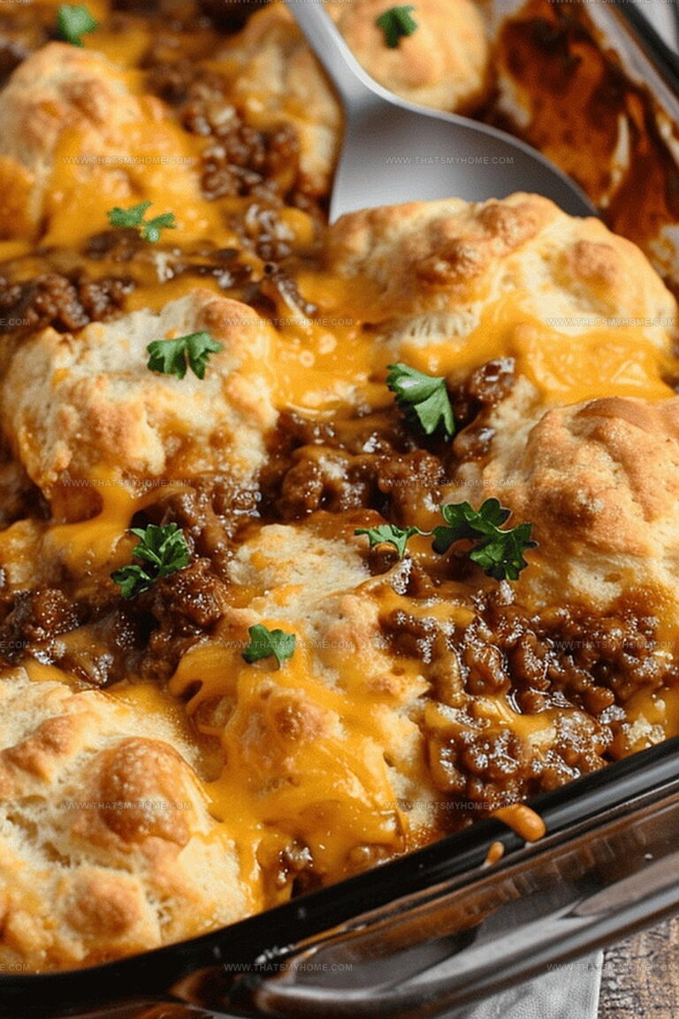 Kid-Approved Cheesy Beef & Biscuit Casserole Recipe - That's My Home