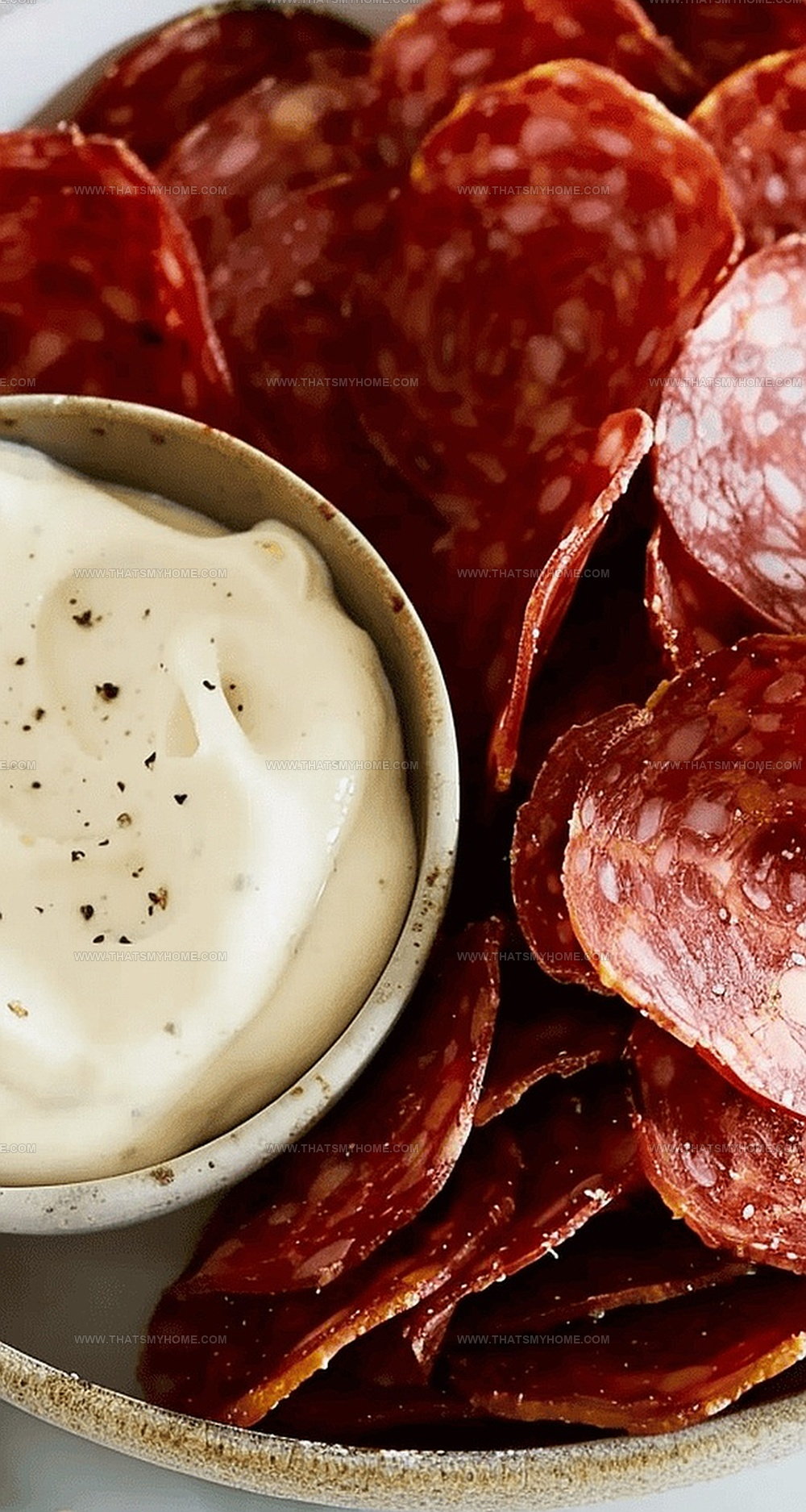 Irresistible Salami Crisps with Zesty Mustard Dip Recipe - That's My Home