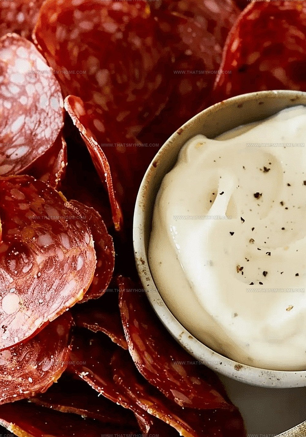Irresistible Salami Crisps with Zesty Mustard Dip Recipe - That's My Home